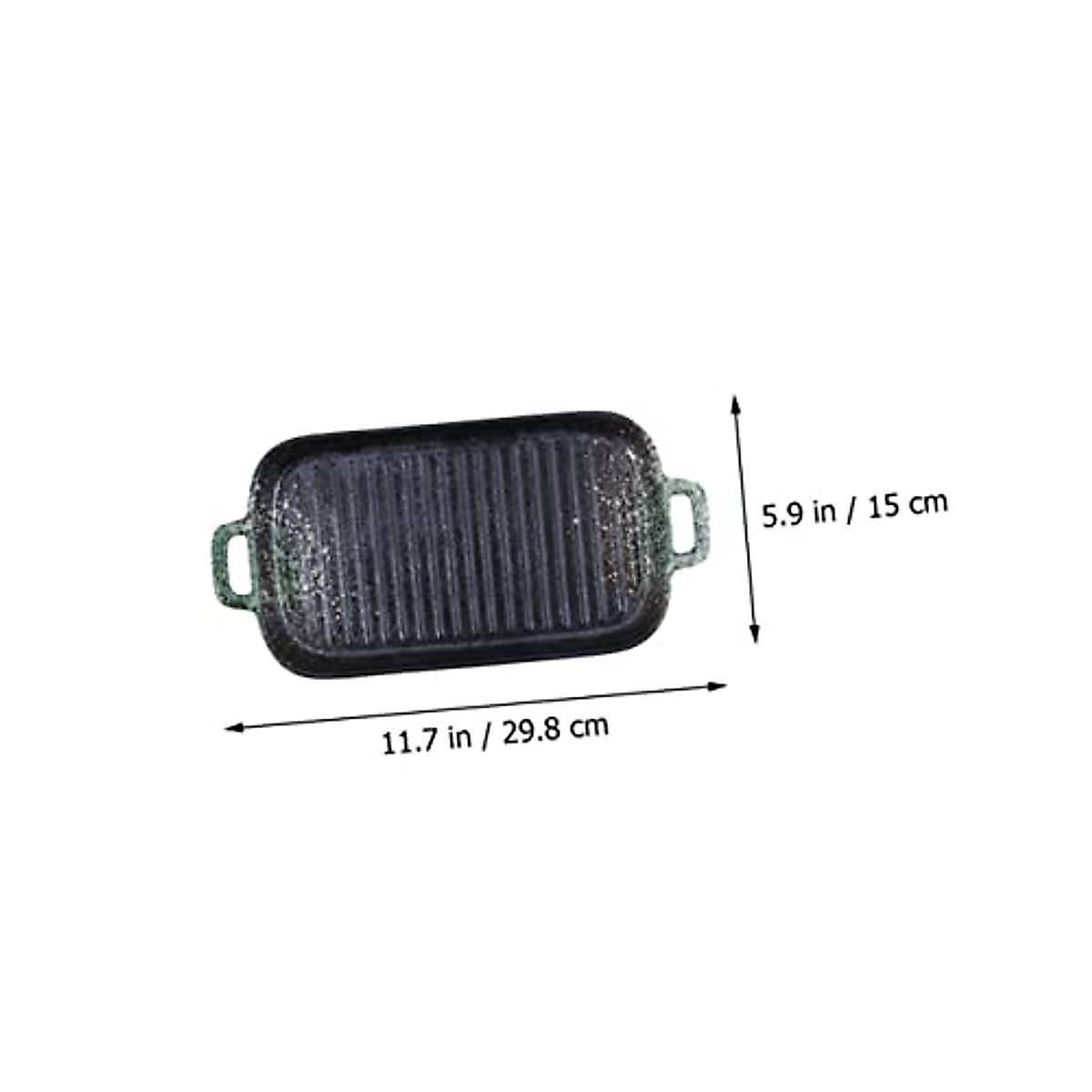 Yardwe 1pc Fire Earth BBQ Plate Cake Tray Outdoor Griddle Grill Square Dish Set Square Baking Tray Camping Pot Roasting Pan Roasting Plate with Handles Household Kitchenware Ceramic Plate