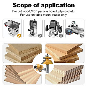 XDENGP 2 PCS 1/2 Inch Shank Tongue and Groove Router Bit Set Flooring, Shaker Style Tongue Groove V Notch Wainscotting Boards Panel and Flooring Matched Edge Banding Milling Router Bit Set Complete