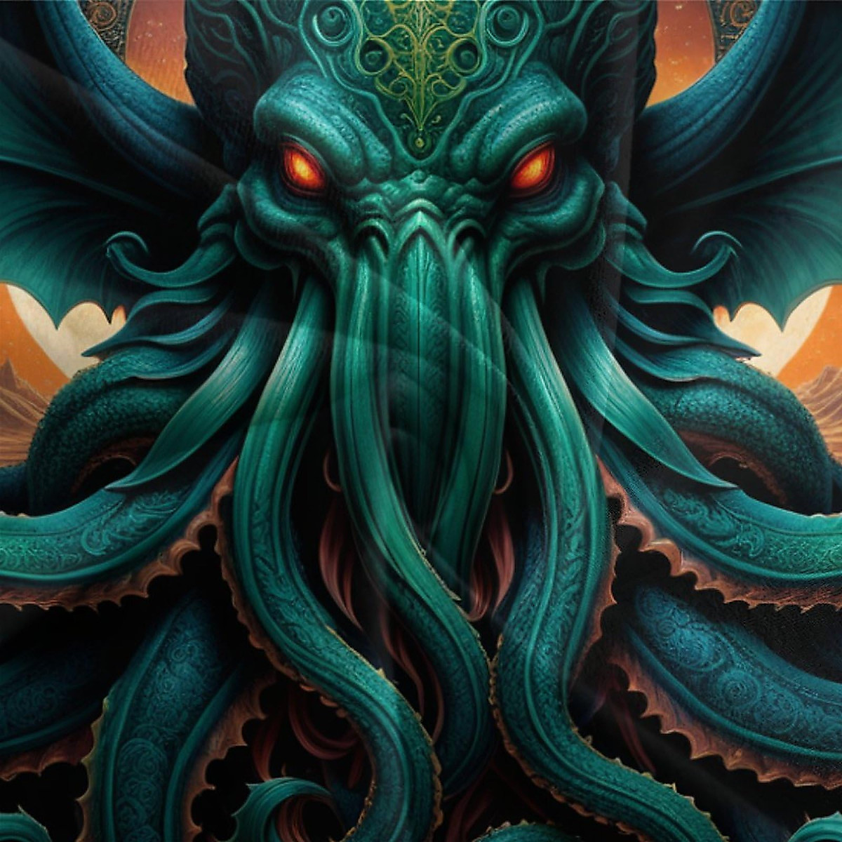 EVMILA Cthulhu 3D Print The Art of Horror Comforter Covers for Teens and Adults Duvet Cover Quilt Cover Soft Microfiber Bedding Set with Zipper Closure with Pillow Cases 3 Pieces Queen（228x228cm）