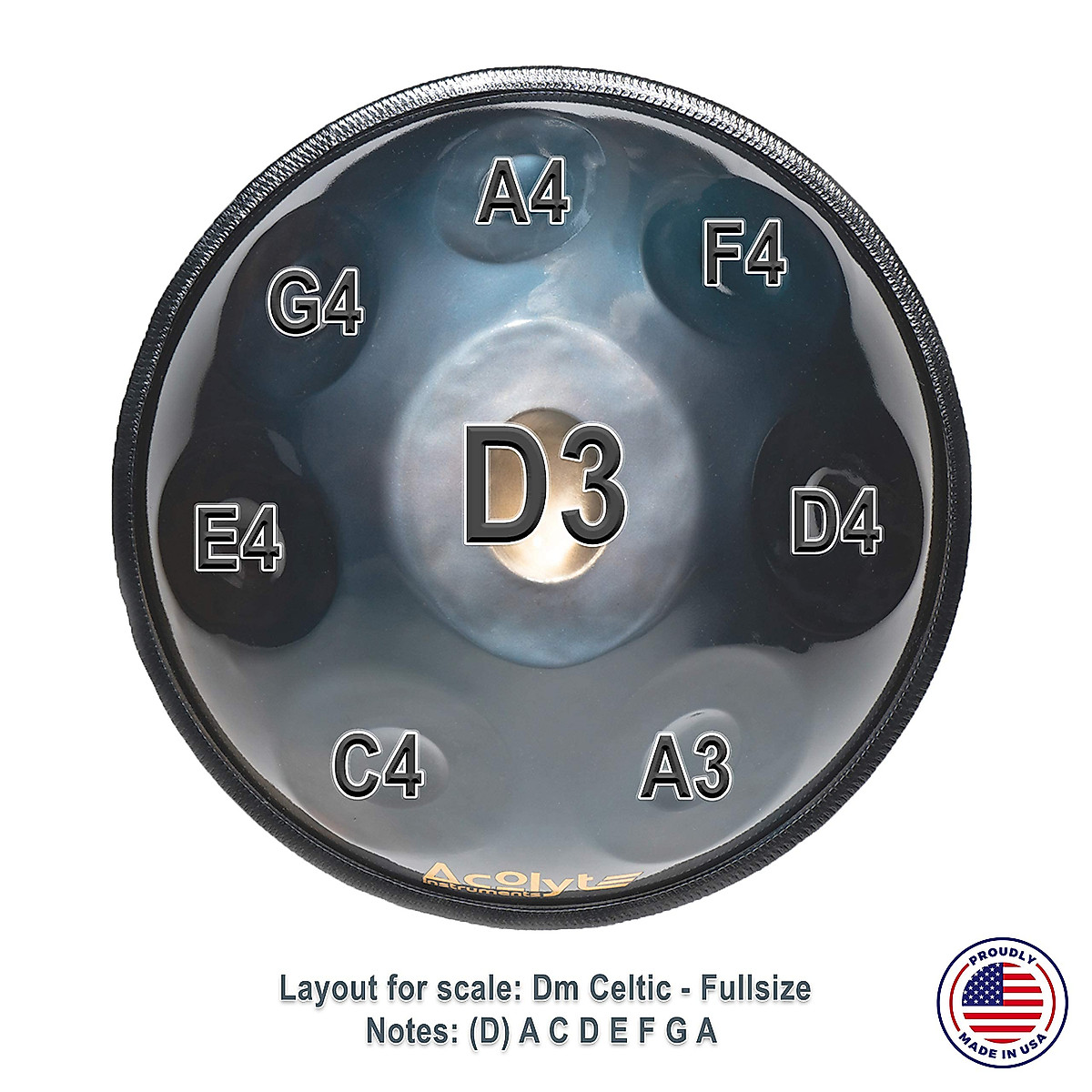 Acolyte Handpan - Dm Celtic - Made in the USA