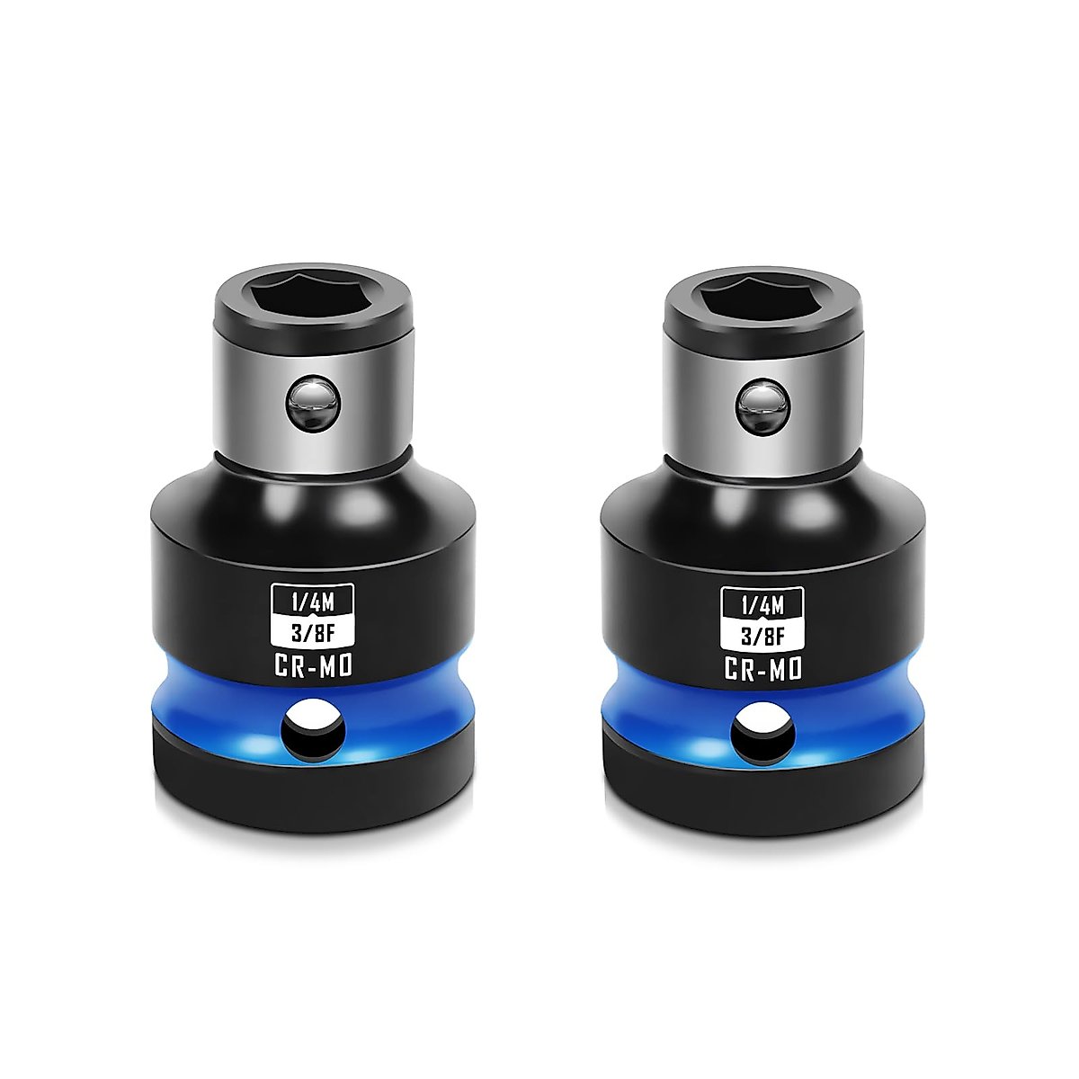 BLACKROBOT 2PCS Impact Bit Holders 3/8 Inch Square Drive to 1/4 Inch Hex Socket Adapter for Impact Wrench
