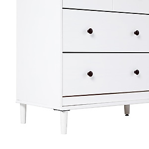 Walker Edison Modern 6-Drawer Solid Wood Dresser Bedroom Storage, 57 Inch, White