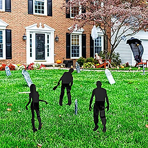 Halloween Decorations Zombie Yard Sign Stakes Silhouette Garden Stakes Outdoor Statues Decor Patio Yard Signs Halloween Yard Art Props Scary Holiday Home Garden Party Supplies