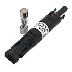 ZOOKOTO 15A Solar Panel PV in-Line Fuse Holder w/Fuse Photovoltaic Connectors 1000V Waterproof 15 Amps