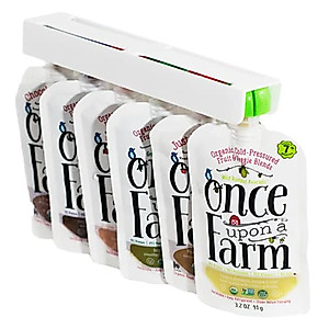 Storage Theory Food Pouch Slider Organizer for Kitchen Pantry, Cabinet and Refrigerator - Peel and Stick Storage for Applesauce, Yogurt, Baby Food Pouches - 6 pk