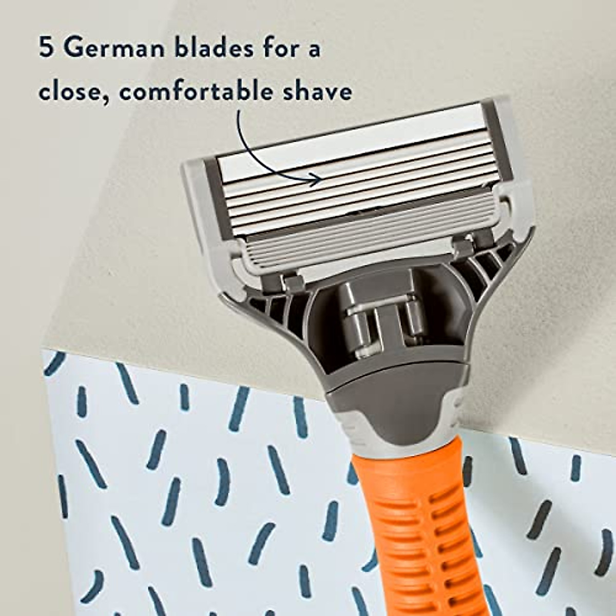 Harry's Razors for Men - Men's Razor Set with 5 Razor Blade Refills, Travel Blade Cover, 2 oz Shave Gel (Ember)