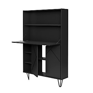 Nexera, Black 611006 Slim Secretary Desk, OneSize