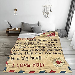 Gift for Dad Blanket from Son/Daughter Kids,to My Dad Blanket from Son Love Airmail Throw Blanket,Best Grandma Gifts,Soft Warm Flannel Fleece Custom Birthday Gifts for Dad