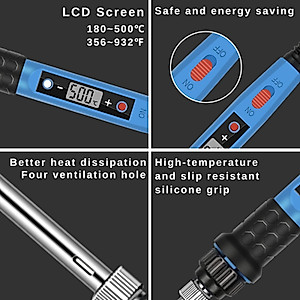 Wood Burning Kit, LED Display Wood burning Tool with Adjustable Temperature Switch Pyrography Pen for Adults Beginners