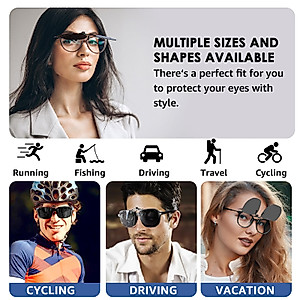 Trysee Clip on Sunglasses Over Prescription Glasses for Men Women Polarized Flip Up for Eyeglasses Anti Glare TS103