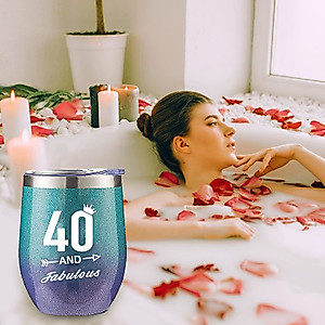 40th Birthday Gifts Women, 7 Pcs 40 & Fabulous Birthday Gifts Ideas for Mom, Wife, Besties, Sister, Boss, Daughter, Girl friend, Coworker, Her Or Teacher