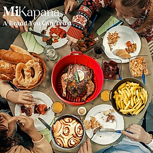 MiKapana Silicone Air fryer Liners Reusable for Air Fryer Basket Sturdy Strong Kitchen Gadgets Air Fryer Accessories Airfryer Liners Silicone Bowl For Air Fryer Oven BPA free (Grey - 8.6")