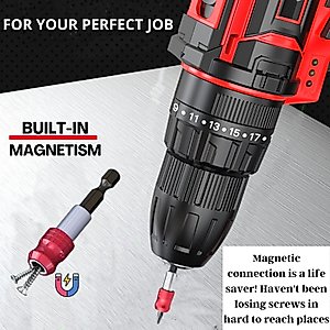Drill Bit Extension Magnetic Drill Bit Holder 1/4 Hex Shank Extension for Drill Bits,Quick Change Bit Holder Drill Bit Extender(3 Packs)