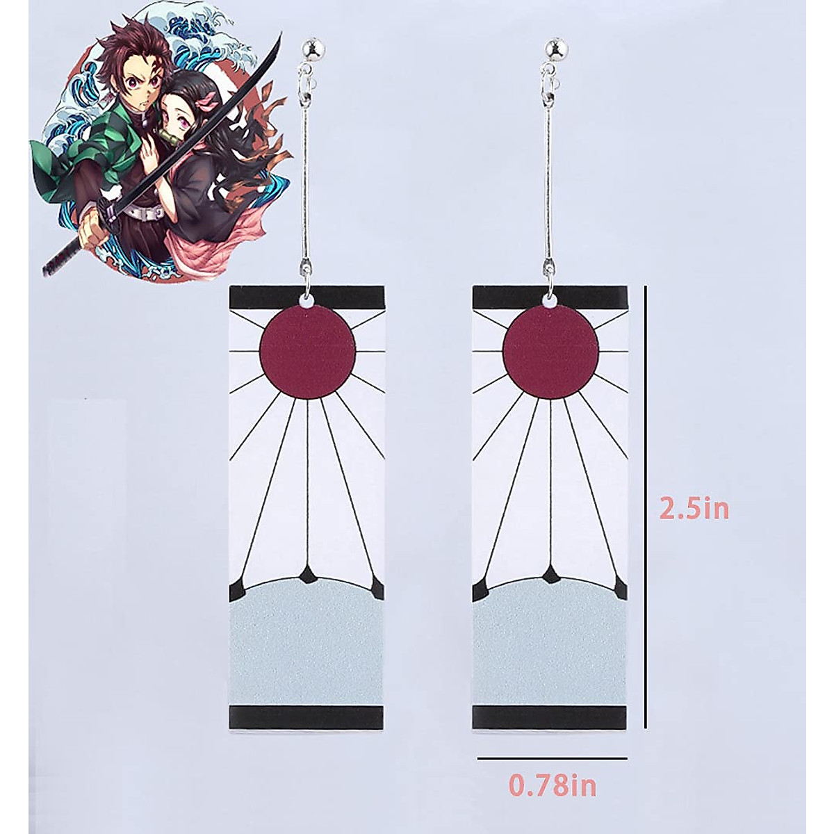 Tanjiro Earrings Hanafuda Tanjiro Cosplay Earrings Anime Jewelry Accessories