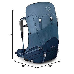 Osprey Ace 38 Kid's Backpacking Backpack, Blue Hills, O/S