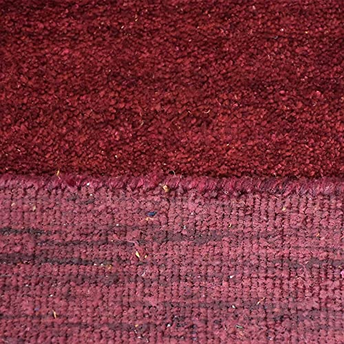 Rugsotic Carpets Hand Knotted Gabbeh Silk and Wool 6'x9' Area Rug Contemporary Red LSM201