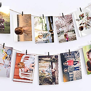 SEWACC Mini Clothespins Wooden Photo Clips Mini Clothes Pins 100pcs Decorative Wood Clips for Wall Hanging Pictures