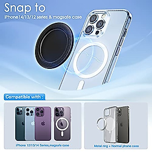 Lendouble Magnetic Disk Base for Magsafe Accessories, Removable Magnet Plate Compatible with iPhone 14/13/12 Pro Max Mini & Mag Case, Non Adhesive Mag Safe Disc Designed for P-Socket Grip/Ring Holder
