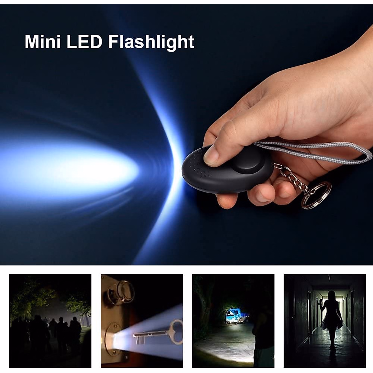 Bettomshin Safe Sound Personal Alarm, 4Pcs 130DB Personal Security Alarm Keychain with LED Light, Emergency Self-Defense Security Alarm for Women Men Children Elderly, Red