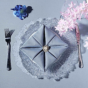 Tableclothsfactory 6 Pack 13" Round Clear Acrylic Reef Charger Plates Ruffled Rim Dinner Charger Plates For Weddings Events