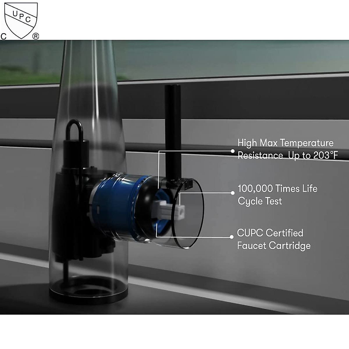 Ousun 25mm Faucet Cartridge Replacement, CUPC Certified, Single Handle Faucet Valve for Kohler GP1093674 25mm Cartridge Sub Assembly, N25DW, N25D