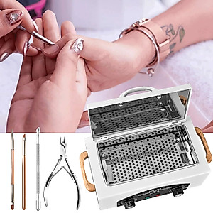 High Temperature Metal Tool Cleaning Box, 110V 300W 1.5L with Timer Manicure Pedicure SPA Salon Barber Equipment for Sundry Beauty Hair Nail Metal Tools with Handle