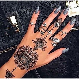 8 Sheets Temporary Tattoo Stickers Lace Sexy Body Waterproof Tattoo stickers Women Wedding Party