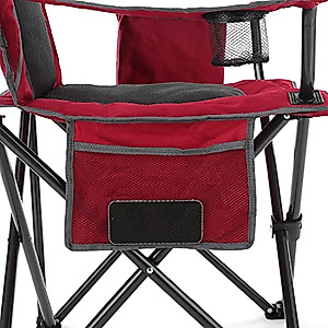 ARROWHEAD OUTDOOR Portable Folding Camping Quad Chair w/ 4-Can Cooler, Cup-Holder, Heavy-Duty Carrying Bag, Padded Armrests, Supports up to 330lbs, USA-Based Support