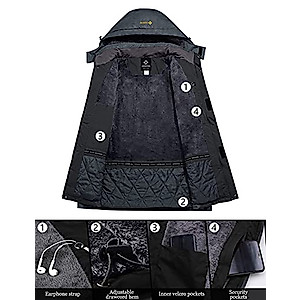 GEMYSE Men's Mountain Waterproof Ski Snow Jacket Winter Windproof Rain Jacket (Black,Small)
