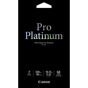 Canon Photo Paper Pro Platinum, 4 x 6 Inches, 50 Sheets (2768B014) , White
