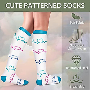 FuelMeFoot Compression Socks For Women Men - 20-30mmHg Best for Circulation,Running,Nurse, Hiking, Pregnancy,Sports,Travel