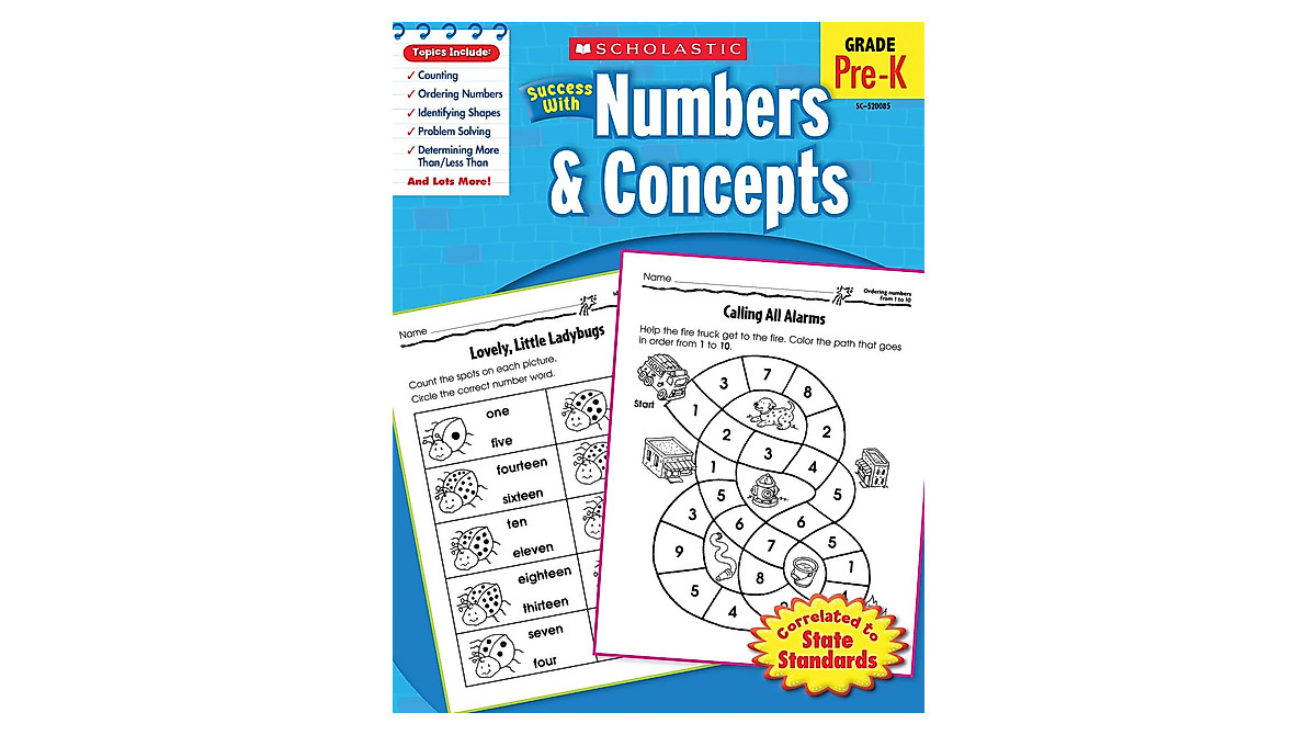 Scholastic Success with Numbers & Concepts Workbook for Pre-K