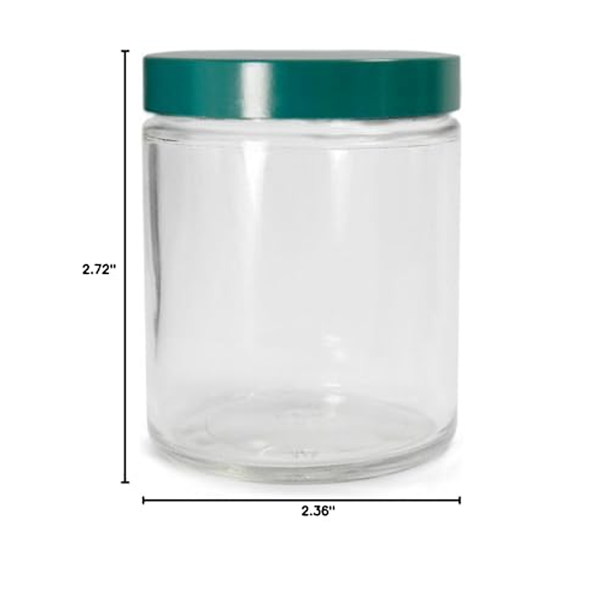 Qorpak GLC-01634 Clear Glass Round 120mL Type III Straight Sided Jar, with Green Thermoset F217 and PTFE Lined Cap (Case of 24)