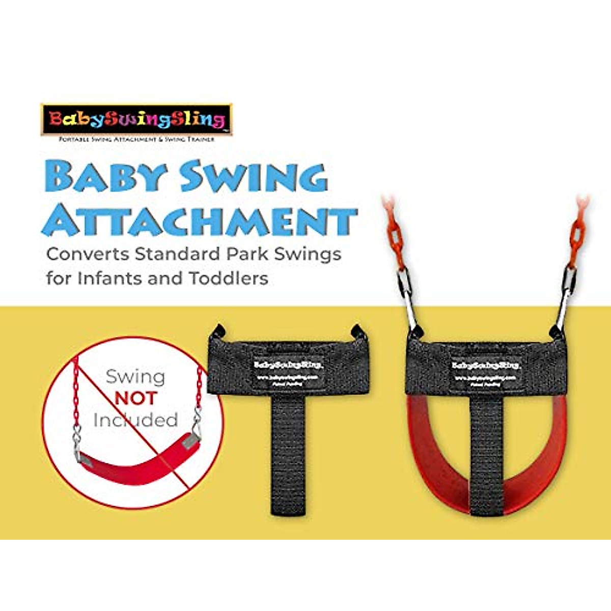 BabySwingSling – This Baby Swing Attachment Converts Standard Park Swings for Infants and Toddlers – Portable, Lightweight, Holds Up to 50 Pounds – Ideal for Swing Training This Summer
