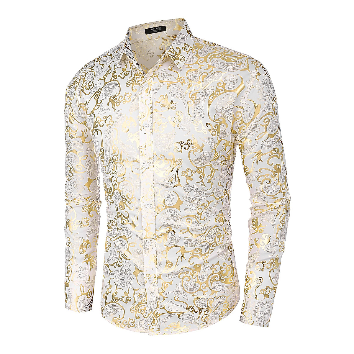 COOFANDY Men's Party Shirt Wedding Performance Valentine Tuxedo Slim Fit Shirts