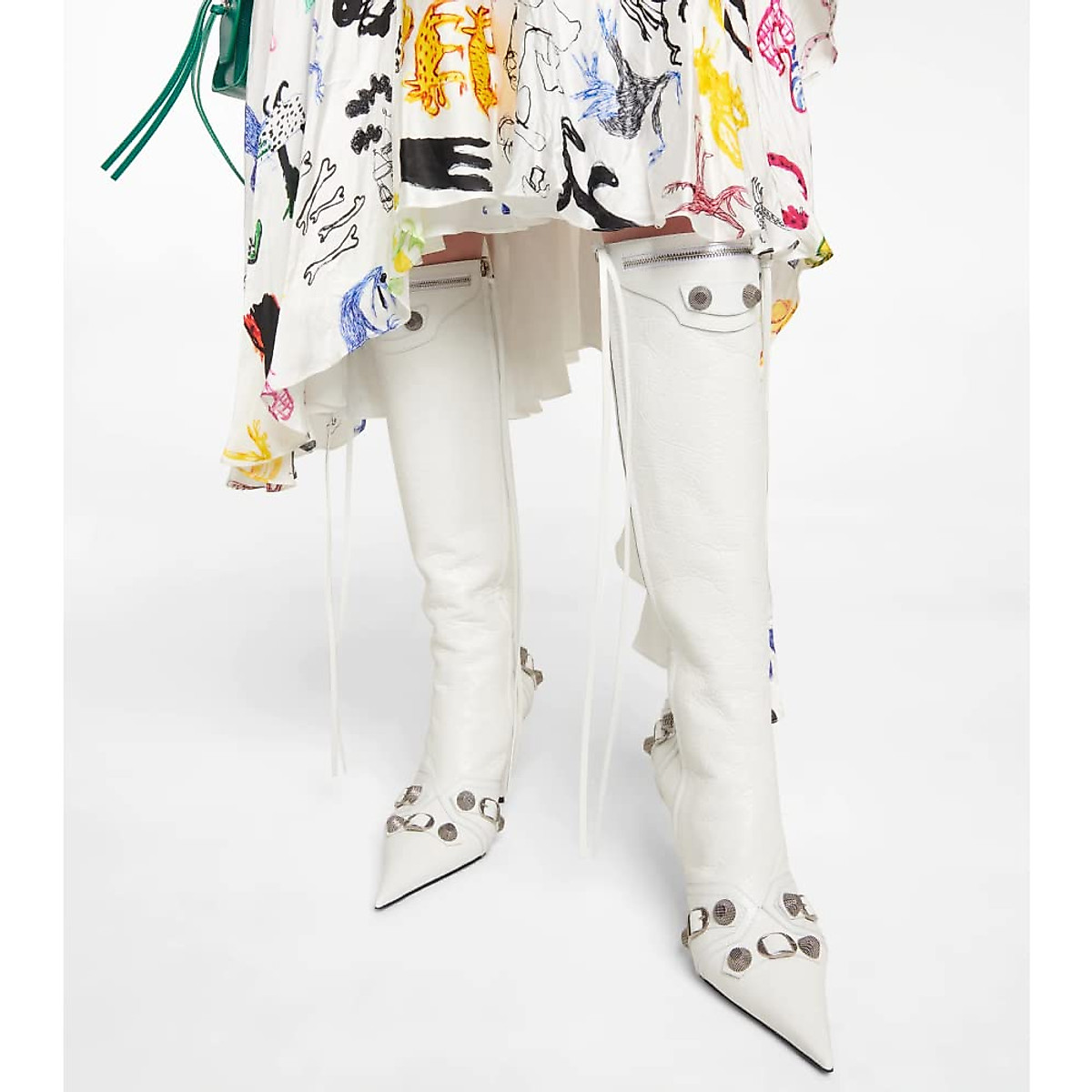 Vertundy Women's Knee High Boots - Pointed Toe Stiletto Heel Zipper Long Boot Rivet Slim Tassel Dress Boot for Lady Sexy