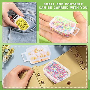 FOUSNOW 21 Pcs Small Bead Organizers With Lids, Mini Clear Plastic Containers and Storage Box for Collecting Jewelry, Bead, Sticker, with Hinged Lid Transparent Craft Supply Case