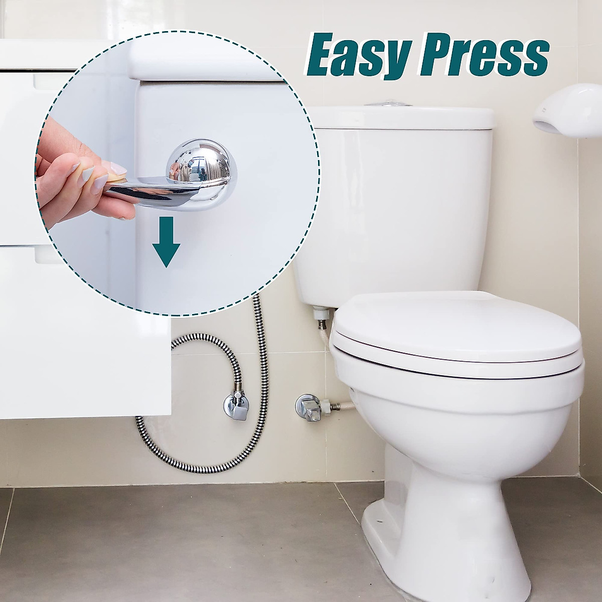 Enhon Universal Toilet Flush Handle Replacement Kit, Compatible with American Standard Toilet Handle Parts Left Hand Trip Lever 738995-0020A Champion4, White Toilet Flusher Handles Repair Kit, 1 Pack