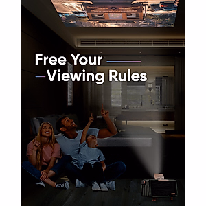 NOMVDIC X300 Smart Portable Projector,16W Harman Kardon Speakers, 1080P FHD Video Projector, 300 ANSI Outdoor Movie Projector, Wireless WiFi & BT, 110" Big Screen, Battery Built-in 6H Music/ 3H Video