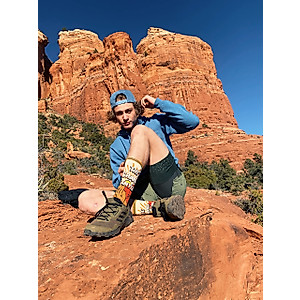 Men's Novelty Crew Socks ,National Park, Oooh Yeah Funny Fun Crazy Cool Socks, Casual Dress Socks (Grand Canyon)