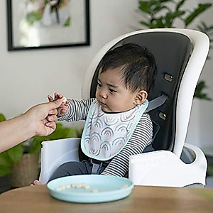 Ingenuity Easy Eater 4-Pack Absorbent Terry-Backed Cotton Baby Bib Set for Eating or Teething - Grazy