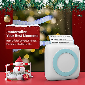 HOMESTEC Mini Printer, Label Maker Machine Portable Thermal Printer for Smartphone with Tape Wireless Bluetooth Printing