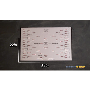 24 Player Erasable Seeded Draw Double Elimination Tournament Bracket Chart