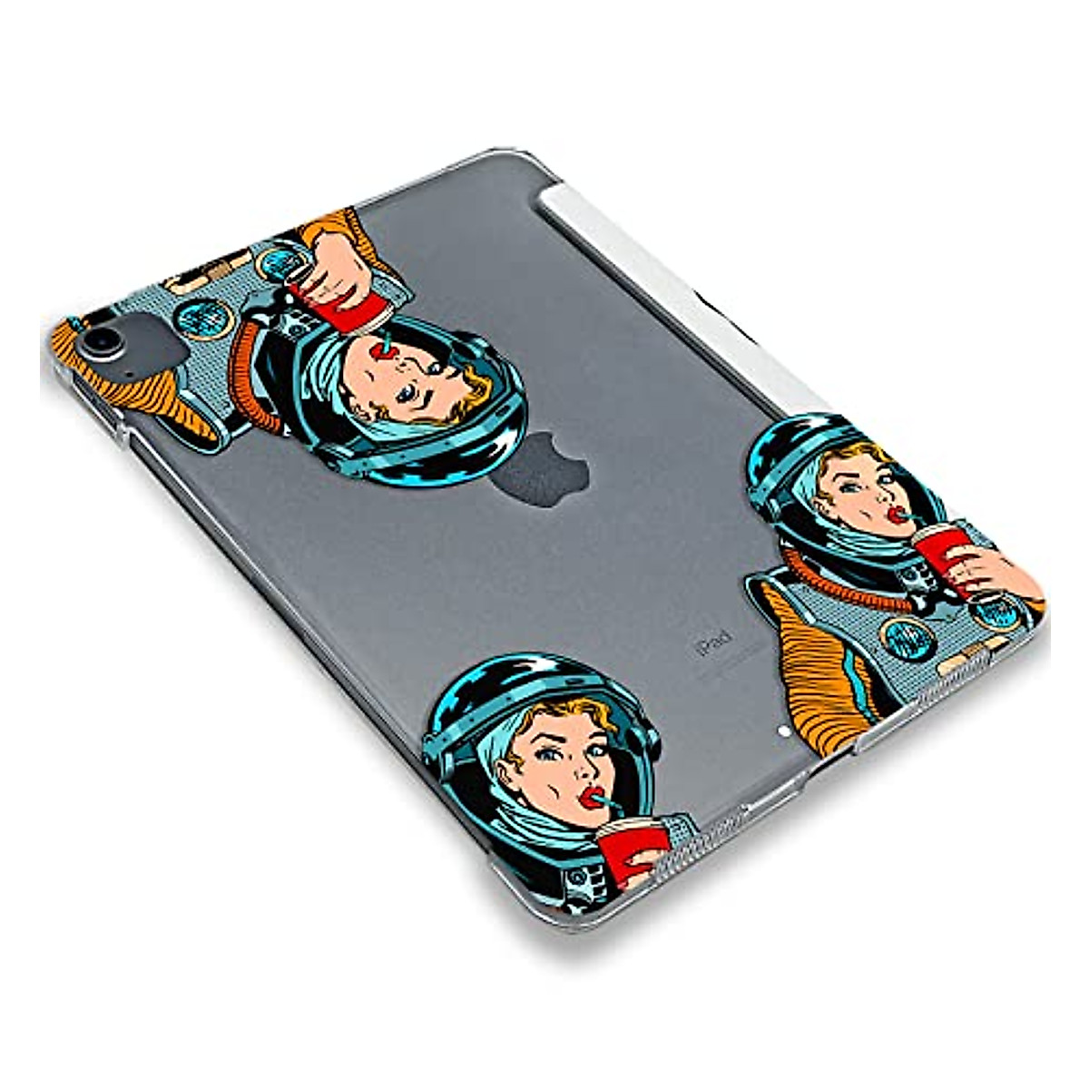 Cute Pin Up Girl Astronaut Space case Compatible with iPad Mini Air Pro 7.9 8.3 9.7 10.2 10.9 11 12.9 inch Pattern Cover New 2022 2021 Trifold Stand 3 4 5 6 7 8 9 Generation 510 (10.2" 7/8/9 gen)