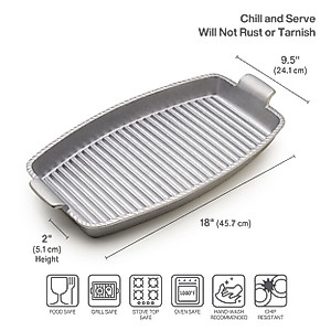 Wilton Armetale Gourmet Grillware Grilling Pan with Handles, 18.25-Inch