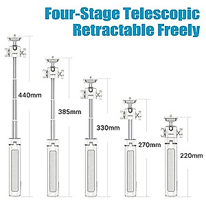Ulanzi MT-42 Camera Tripod Mini Tabletop Tripod Selfie Stick with Cold Shoe,Travel Tripod for Phone 12 Canon G7X Mark III Sony ZV-1 RX100 VII A6600 Vlogging Filmmaking Live Streaming