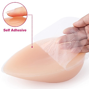 Vollence D Cup Self Adhesive Silicone Breast Forms Fake Boobs for Mastectomy Prosthesis Crossdresser Transgender Cosplay Nude