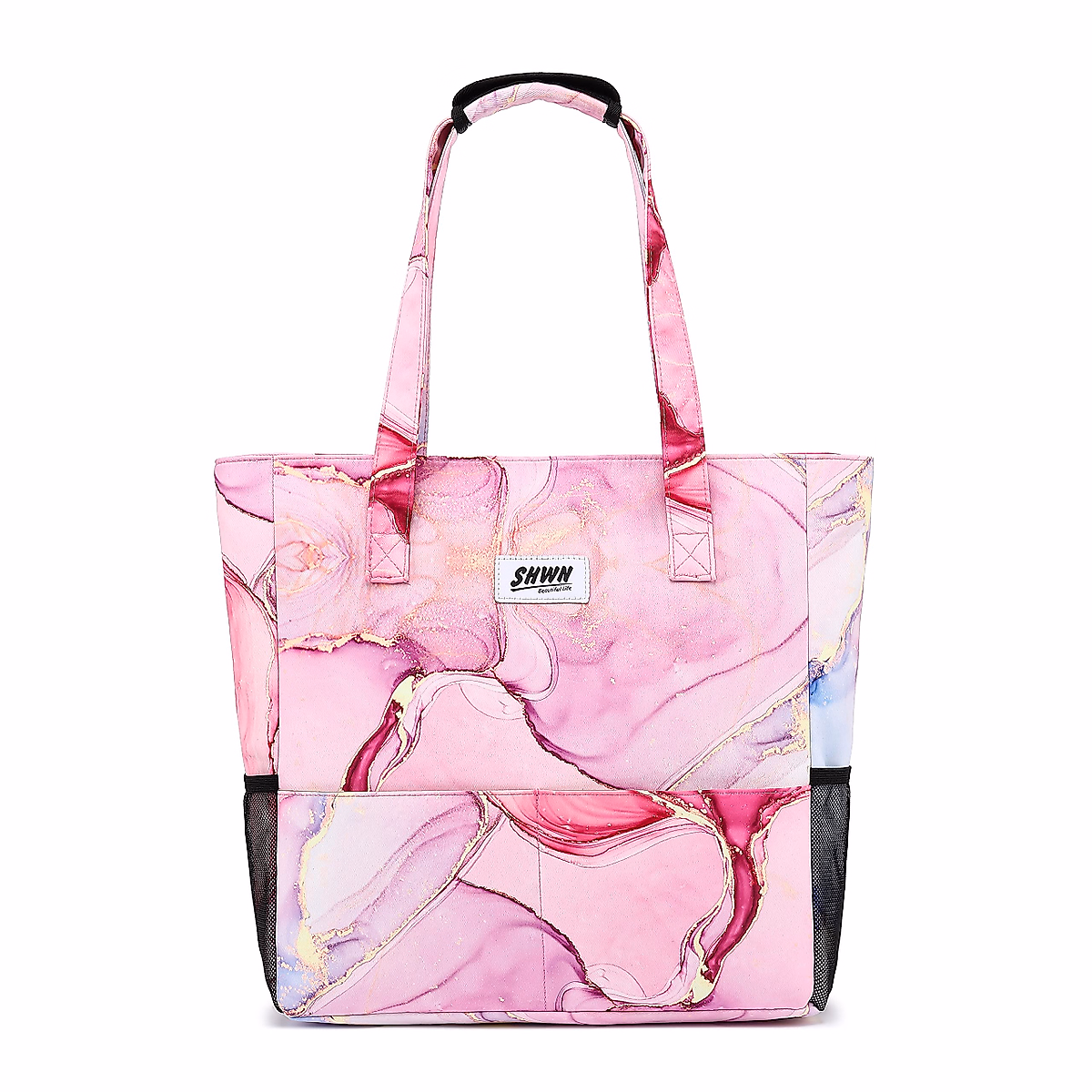 SHWN original pink marble waterproof shoulder bag, suitable for gym beach travel daily bag upgrade version