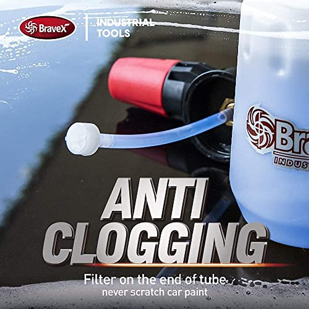 STEINBRÜCKE Foam Cannon -Snow Foam Lance Heavy Duty with Extra-Wide Neck, Thicker Brass Core and 5 Nozzle Tips for Pressure Washer Gun 1 Liter