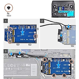 Deal4GO SATA Interposer Board D3P25 LS-J106P to NVMe M.2 SSD Hard Drive SSD-3 & SSD-4 w/ 2.5" HDD Bracket R24Y6 for Dell Alienware Area-51m R2